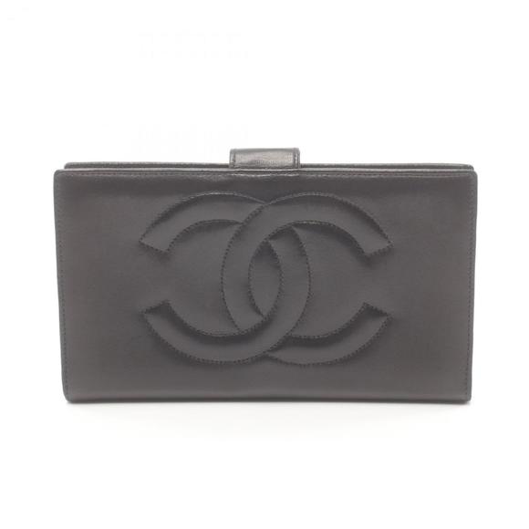 CHANEL | Accessories | Chanel Coco Mark Bifold Long Wallet Lambskin ...